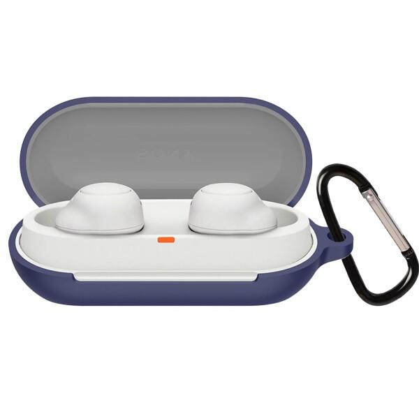 UIUIKA For SONY WF-C700N ケース ソニー WF-C700N 保護カバー 柔らかい シリコン製 ソニー WF-C700N ケース 落下防止 キズ防止 耐衝撃 防塵 軽量 装着充電可能 カラビナ付き 紛失防止(ブルー)商...