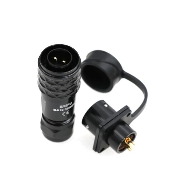 ZBLZGP は M12 コネクター IP67 のプッシュ プル コネクター Weipu のパネルのプラグの産業電気アダプターの男性の女性 SA12 航空ケーブルのコネクターを防水します (2ピン 13A)商品コード：66079721057...