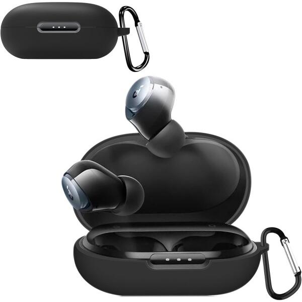 AIYYXX Anker SoundCore Space A40 ケース soundcore space a40 ケース対応 space a40液状シリコン ケース 全面保護カバー キズ防止 耐衝撃 装着充電可能 防水 防塵 紛失防止 カラ...