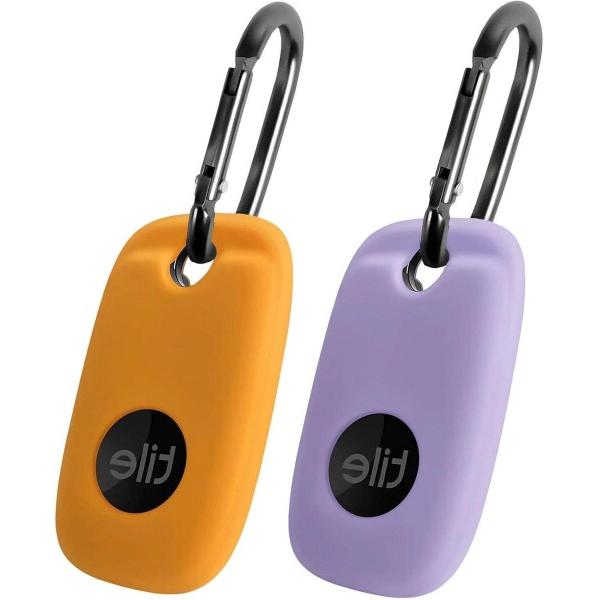 Geiomoo シリコンケース Tile Pro 2022トラッカー用 ソフトで柔軟な傷防止カバー カラビナ付き (オレンジ+ライラック2個パック)商品コード：66079722368型番：1サイズ：2XLカラー：オレンジ+ライラック2点パッ...