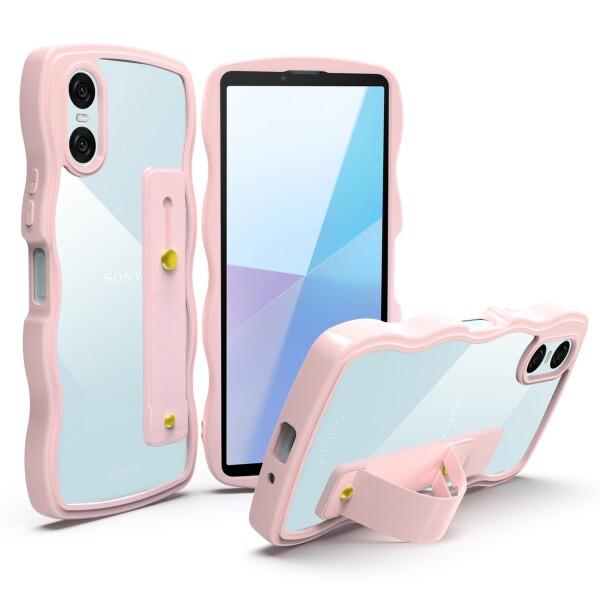 Wonyihui For Xperia 10 VI ケース クリア スタンド機能 SO-52E / SOG14 / A402SO / XQ-ES44 ケース 耐衝撃 うねうね 透明 エクスペリア 10 vi スマホケース Xperia 10...