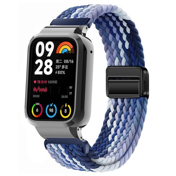 (ULIGADUO) 交換用バンド For Xiaomi Band 8 Proに対応 保護ケース一体型 マルチカラーのナイロン編組 マグネットクラスプ (青空)商品コード：66079723180カラー：青空【ナイロン製】この交換用時計バンド...