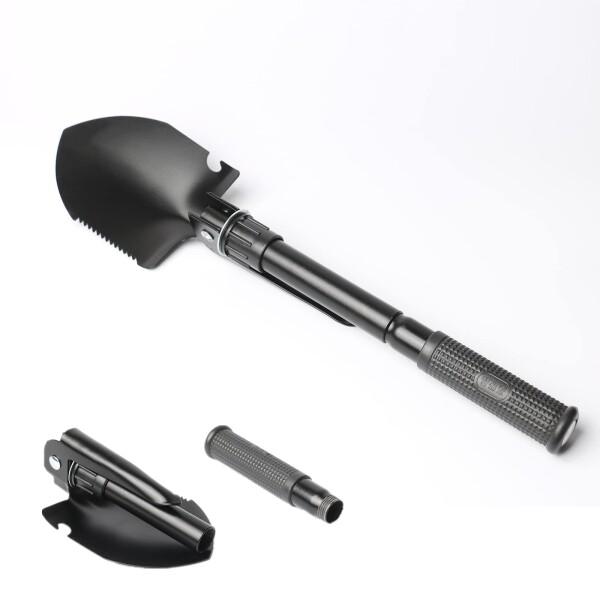 MODJUEGO スコップ シャベル ショベル/スパードハイブリッド 軽量 多機能 多目的 緊急ツール 園芸 登山 アウトドア用品 土掘り 防災 車載 収納バッグ付き ブラック商品コード：66079724004【組み立て式の多機能シャベル】...