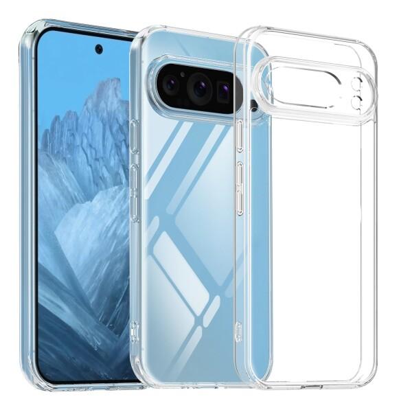 Kakuki for Google Pixel 9 Pro ケース TPU+PC 黄ばみ無し ピクセル9 Pro クリアカバー ストラップホール付 レンズ保護 米軍MIL規格取得 耐衝撃 落下防止 軽量 透明全面保護カバー (Pixel 9...