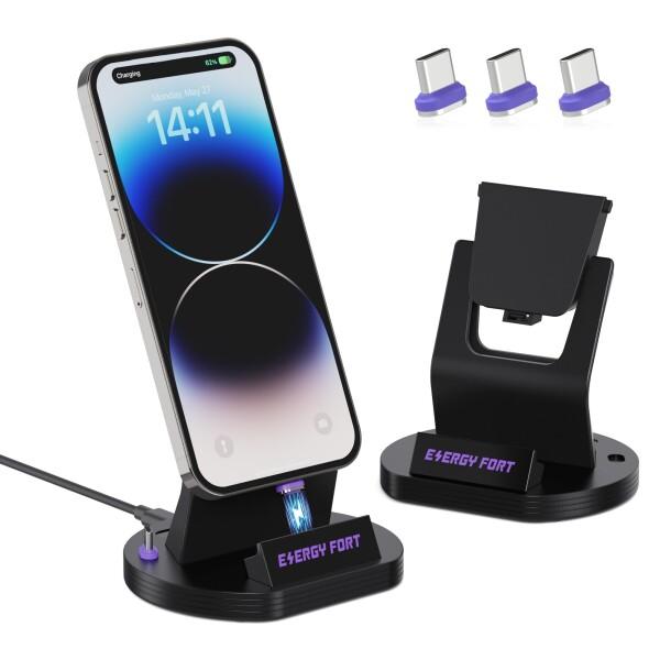 SIKAI CASE マグネット 充電スタンド Type C チャージャードック 着脱式 磁気端子付 最大240W出力対応 5A急速 充電ステーション For iPhone 16シリーズ、Xiaomi POCO X7/M7、Nexus 6P...