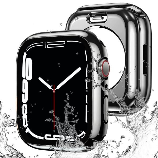 ELYBYYLE for Apple Watch ケース 44mm 40mm 防水ケース 360度全面防水 バンド 水泳・スポーツ専用 ガラスフィルム 一体型 apple watch 用 カバー 360フルボディ防水 アップルウォッチ ケー...