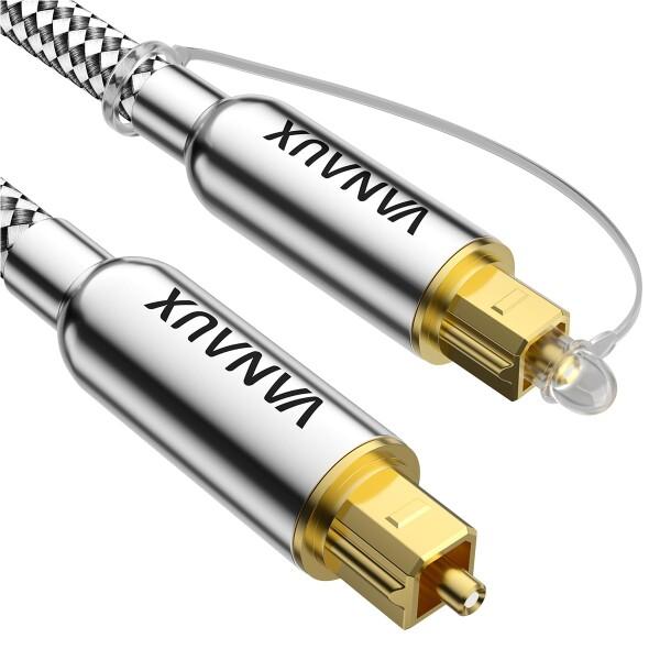VANAUX 光デジタルケーブル Toslink 光デジタル オーディオケーブル S/PDIF OPTICAL 金属コネクタ ホームシアター、サウンドバー、テレビ、DVD/CDプレーヤー、ゲームコンソールなどに対応-銀色(1m)商品コード：...