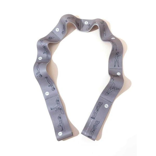 ポーズイラスト付き 伸縮布ゴム ヨガベルト エクササイズ用ヨガバンド 長さ90cm 幅4cmエクササイズ トレーニング ピラティス ストレッチ フィットネス グレー/ブルー/ピンク (グレー)商品コード：66079726764型番：s50サ...