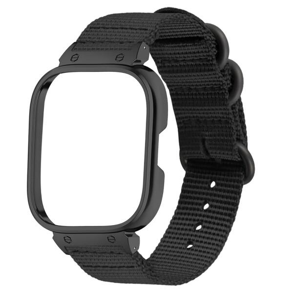 (ULIGADUO) 交換用バンド 互換性 For CMF by NOTHING WATCH PROスマートウォッチに対応 ナイロン素材 交換用バンド ケース一体型デザイン ブラック/アーミーグリーン (ブラック)商品コード：6607972...