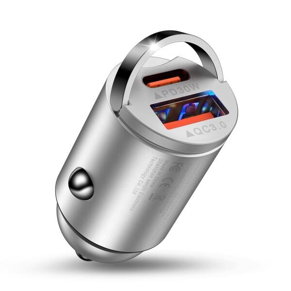 ANNIBER カーチャージャー Type C iPhone17 シガーソケット 急速充電/2ポート/12V・24V車対応 PD30W+QC18W USB-C車載充電器 車 usbソケット タイプCシガーUSB車 充電器車用 iPhone ...