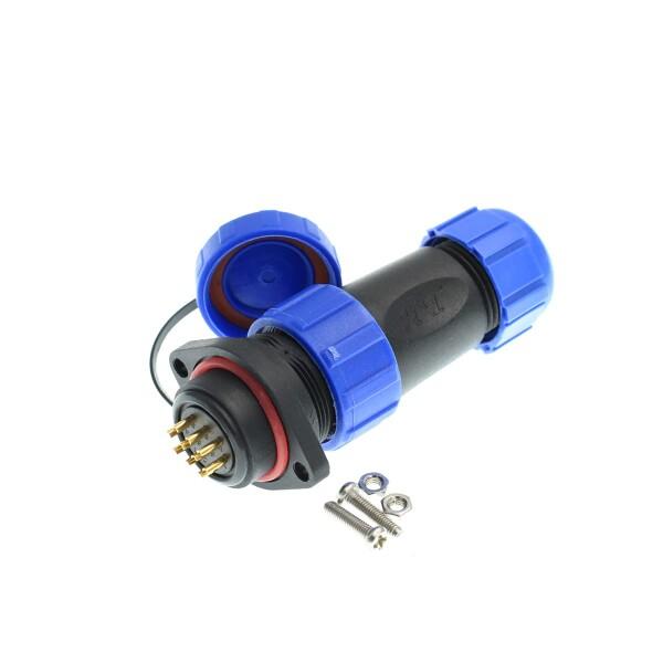 ZBLZGP SP21 10 Pin のシャーシのパネルの台紙防水 IP68 円形の航空プラグ ケーブルのコネクターによって通されるカップリングのパネルの台紙 5A 海洋のボートのための 18AWG ワイヤー商品コード：6607972894...