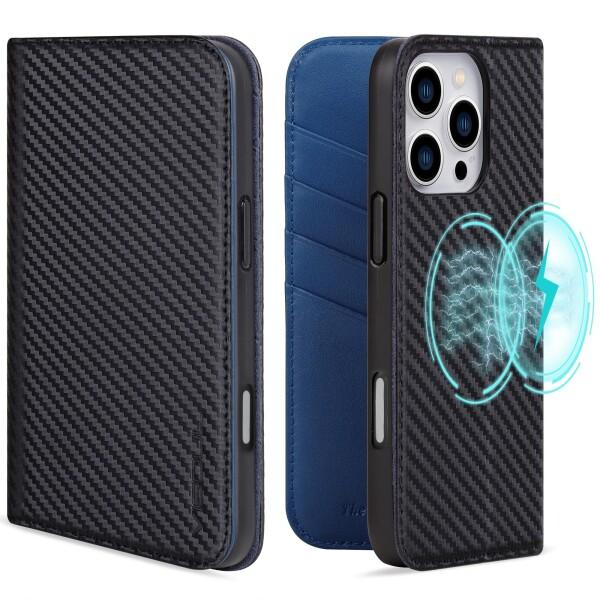 VISOUL iPhone16 ProMax 対応ケース 手帳型 本革 スマホケース レザーケース 手帳型ケース アイフォン16 ProMax ケース MagSafe対応 ワイヤレス充電対応 カード収納 携帯ケース 全面保護 マグネット 柔...