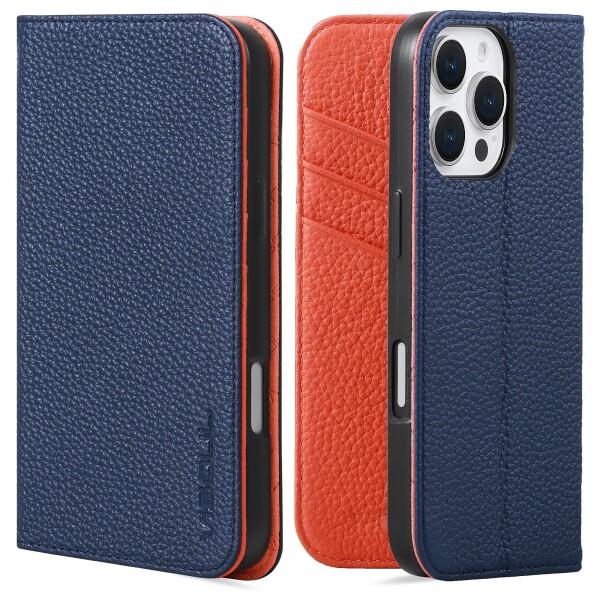 VISOUL iPhone16 Pro 対応ケース 手帳型 本革 レザー MagSafe対応 アイホン16 Pro スマホケース 横置きスタンド機能付き手帳型ケース カード収納 携帯ケース 全面保護 マグネット式 柔軟なTPU素材 あいふぉ...