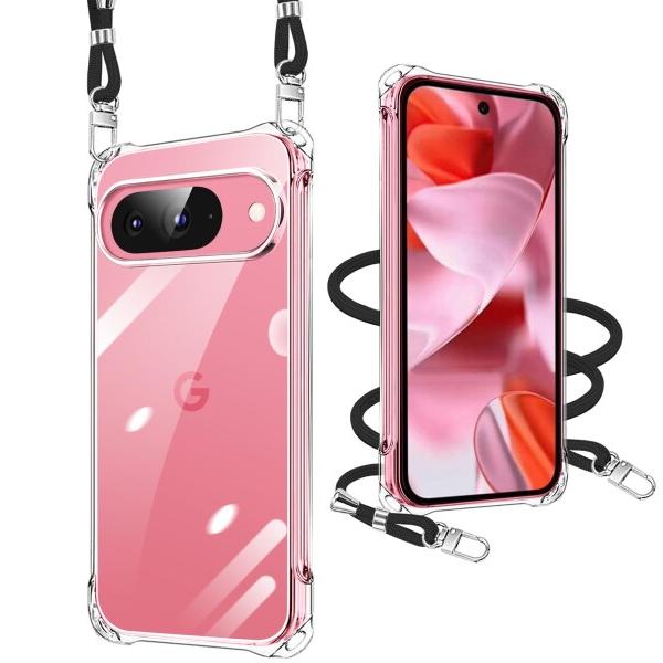 xiusiteli for Google Pixel 9 ケース クリア Google Pixel 9 Pro ケース ショルダー ピクセル9/9Pro 携帯カバー 耐衝撃 全面保護 スマホケース ストラップ付き 肩掛け 斜めかけ 縄掛けケ...