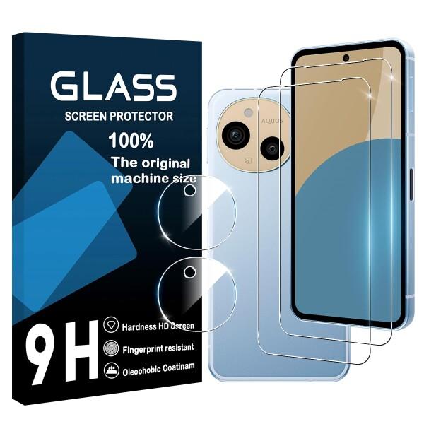 cronincards 対応 AQUOS Sense9 ガラスフイルム ＋ レンズ保護フィルム（2+2枚入）対応 AQUOS Sense9 フィルム 対応 アクオスセンス9 保護フィルムCRONINP-Sen9商品コード：660797301...