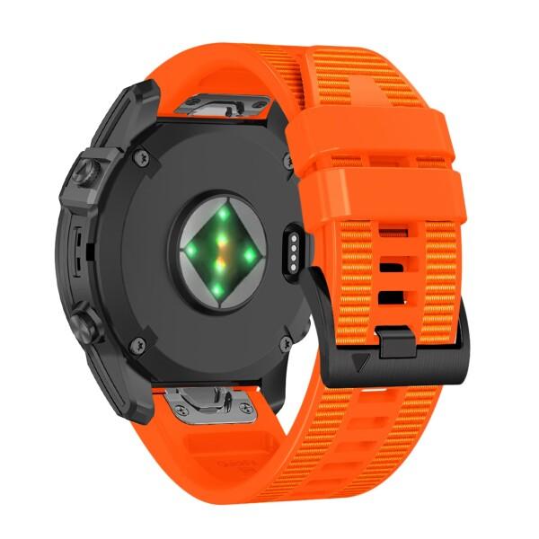 RosMank 26mm Quickfit ウォッチバンド Garmin Fenix 8 AMOLED 51mm/7X Pro/7X/6X Pro/6X, シリコンナイロン交換用ストラップ Enduro 3/Descent Mk3i/Ins...