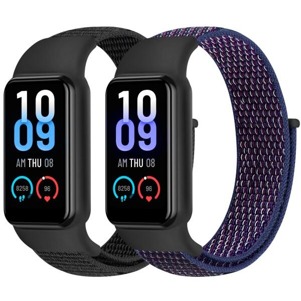 (Bcuckood) ナイロンバンド Amazfit Band 7 ストラップのみに対応 調節可能で快適なナイロンスポーツ交換用ストラップ レディース メンズ 通気性リストバンド Amazfit Band 7 ストラップ用商品コード：660...