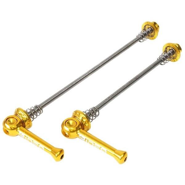 RIDEA Ti Quick Release ROAD ES2D-100/130 ゴールド 147-03013商品コード：66079731352型番：147-03013サイズ：Front:[ファイ]4.4mm×100mm Rear:[ファイ...