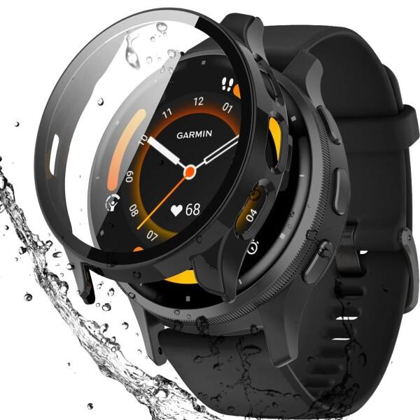 BOOLINN For garmin(ガーミン) venu 2/3/3s/4 ケース 対応 venu 3S カバー 超薄型 PC+ガラス素材 高透過率 高耐久 防塵・防傷 装着簡単 脱落しやすい 耐衝撃 全面保護 ケース（ブラック）商品コー...