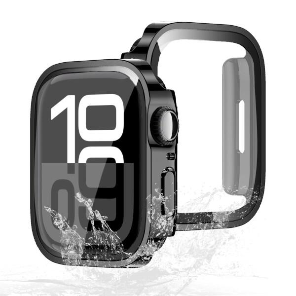 BUITFOU Apple Watch カバー Series SE3/SE2/SE/6/5/4 44mm 対応 アップルウォッチ用 ケース 防水 一体型 新デザイン 3D直角エッジ Apple Watch ケース対応 全面保護 超薄型 装着...