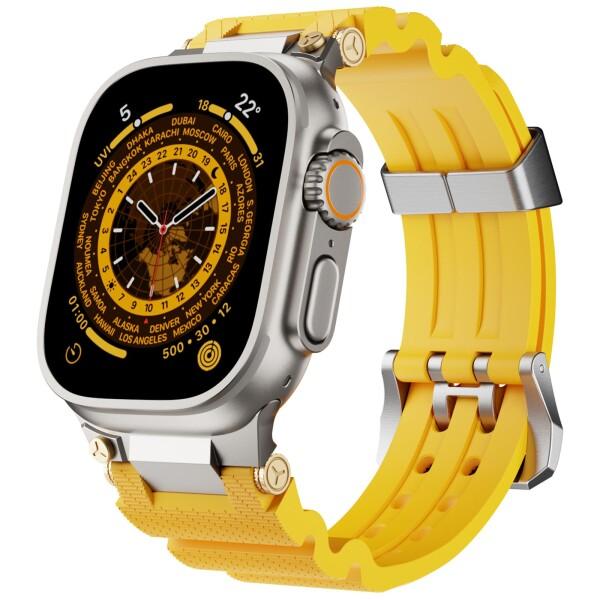 BinGeLi コンパチブル アップルウォッチ バンド 49mm 46mm 45mm 44mm 42mm Apple Watch バンド スポーツ シリコーン 交換用 ベルト 耐衝撃 防水 防汗メンズ Watch Ultra3/2/1 Se...