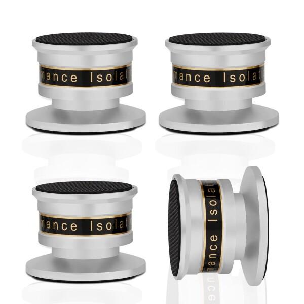 Monosaudio スピーカースパイク インシュレーター 4Pcs アルミニウム製 スピーカー用 200kg重さ耐える オーディオ音質向上 滑り止め付き商品コード：66079733112型番：SP4533Sカラー：シルバー【サイズ】スピー...