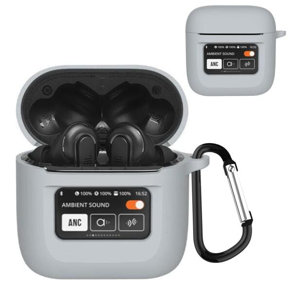 TOORQR For JBL TOUR PRO 3 ケース カバー TOUR PRO 3シリコン素材 ケース 保護カバー 防水 防塵 落下防止 キズ防止 全面保護 軽量 カラビナ付き(グレー)商品コード：66079733580型番：JBL-...