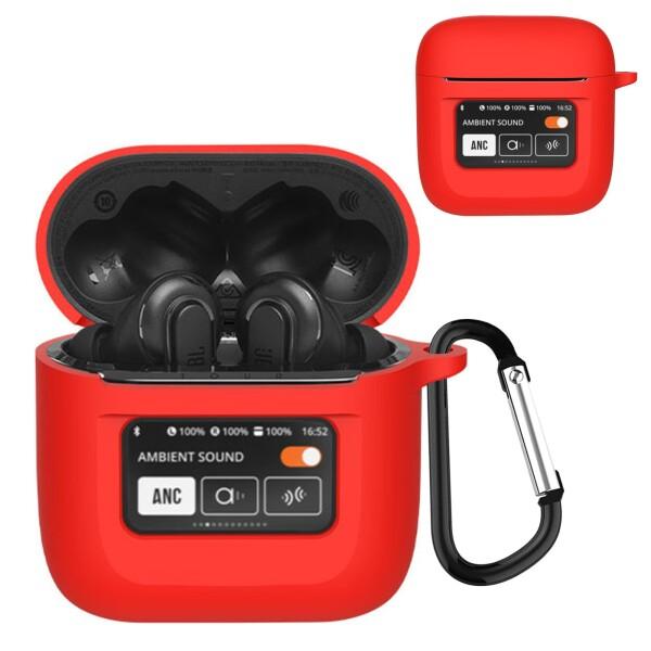 TOORQR For JBL TOUR PRO 3 ケース カバー TOUR PRO 3シリコン素材 ケース 保護カバー 防水 防塵 落下防止 キズ防止 全面保護 軽量 カラビナ付き(レッド)商品コード：66079733626型番：JBL-...