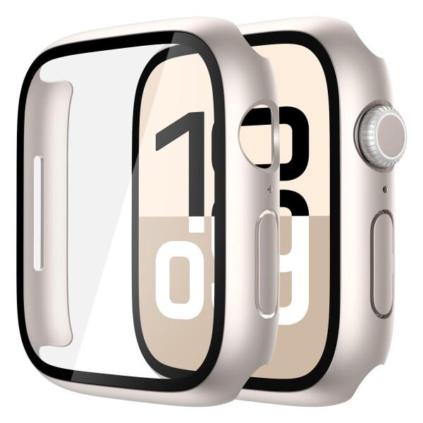 ULOE 対応 Apple Watch Series 11 (2025) Series 10 42mm用 ケース, 対応アップルウォッチ 11/10 42mm 保護カバー ガラスフィルム 一体型 PC素材全面保護(スターライト)商品コード：...