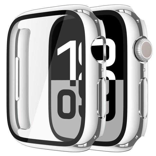 ULOE 対応 Apple Watch Series 11 (2025) Series 10 42mm用 ケース, 対応アップルウォッチ 11/10 42mm 保護カバー ガラスフィルム 一体型 PC素材全面保護(シルバー)商品コード：66...
