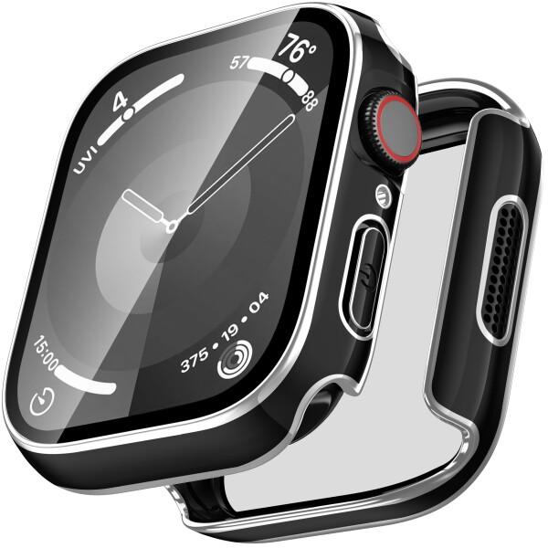 GEITOO Apple Watch 用 ケース防水 40mm Series 6/5/4/SEアップルウォッチカバー 一体型保護ケース 傷防止 軽量 強化ガラス防水 全面保護 衝撃吸収 防塵 傷防止 40mm ブラックとシルバー商品コード：...