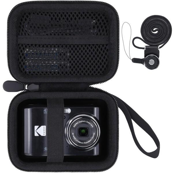 （ケースのみ）Kodak コダック PIXPRO FZ55/FZ45 ズーム FriendlyZoom デジタルカメラ専用収納ケース，ブラック（おまけ：ネックストラップ）-Khanka商品コード：66079734875型番：KN-20210...