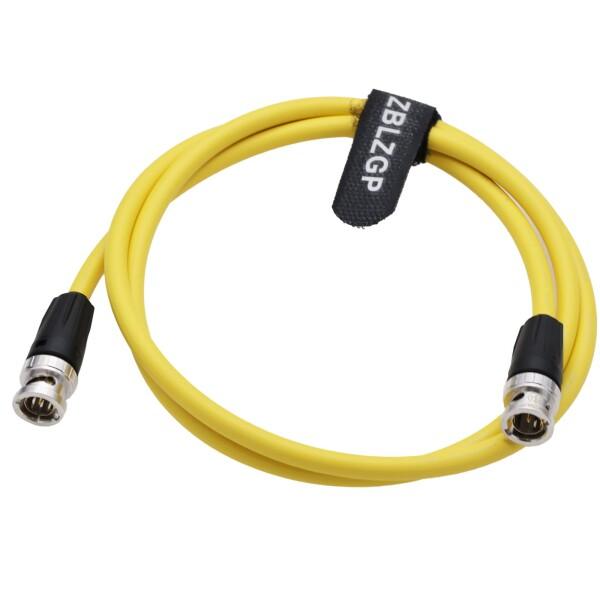 ZBLZGP 12G 75オームHD-SDIビデオ同軸ケーブルBNC オス-4K SmallHD AtomosモニターアレクサDSMC2ビデオカメラ用ライトアングルBNCオス (ストレート-ストレート, 黄色, 1M)商品コード：66079...