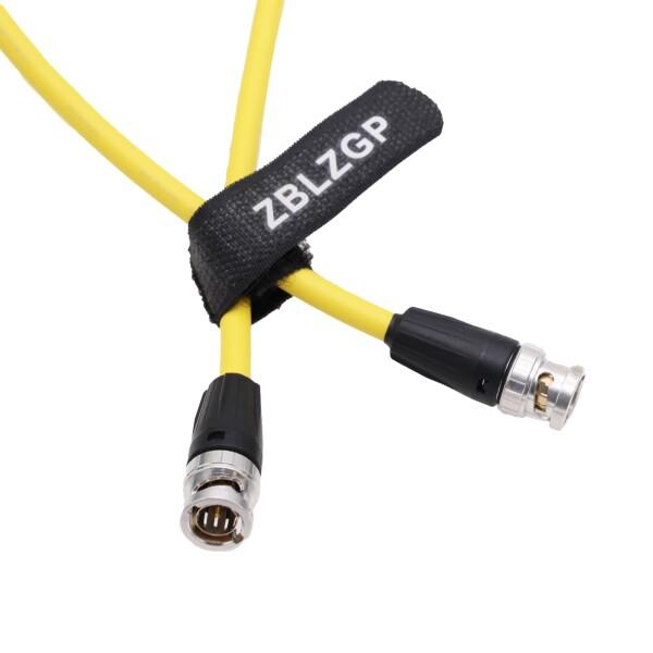 ZBLZGP 12G 75オームHD-SDIビデオ同軸ケーブルBNC オス-4K SmallHD AtomosモニターアレクサDSMC2ビデオカメラ用ライトアングルBNCオス (ストレート-ストレート, 黄色, 50CM)商品コード：660...