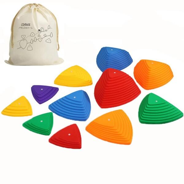 LUDNEE バランスストーン マルチカラー 飛び石 滑り止め付き 幼児 子供 平均台 知育玩具 室内遊具 幼稚園 バランス遊具 屋外 おもちゃ 運動 体幹 トレーニング 運動不足解消 誕生日 ギフト 収納袋付き商品コード：66079735...