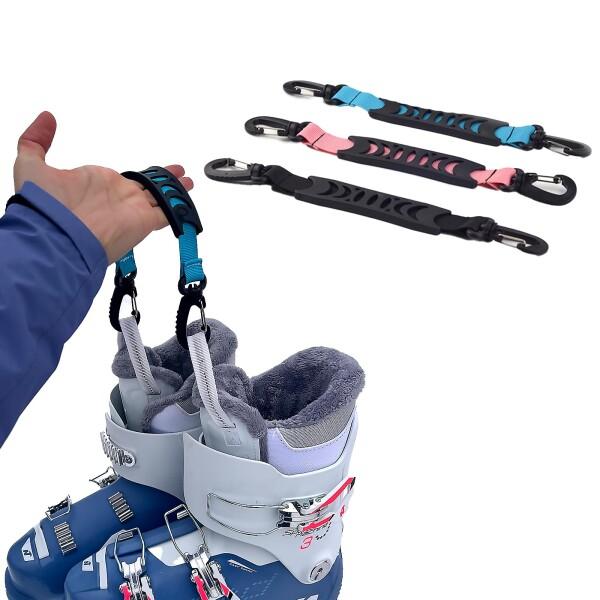 (PikaBella) スキーストラップ スキーバンド 2WAY持ち運び用 スキーキャリーベルト ブーツケース解放 手提げ・リュック掛け スキーブーツ スノーボードブーツ用 コンパクト収納 青色 1点商品コード：66079735939型番：...