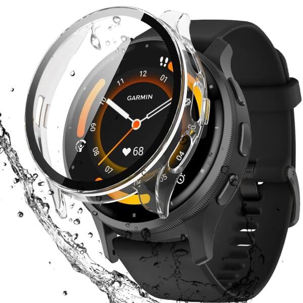 BOOLINN For garmin(ガーミン) venu 2/3/3s/4 ケース 対応 venu 3 カバー 超薄型 PC+ガラス素材 高透過率 高耐久 防塵・防傷 装着簡単 脱落しやすい 耐衝撃 全面保護 ケース（クリア）商品コード：...