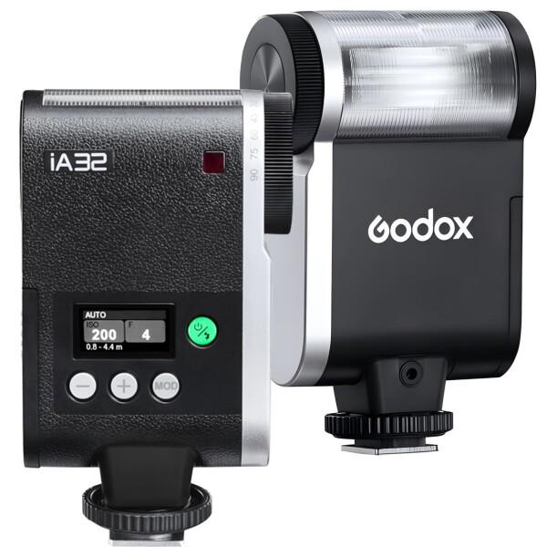 Godox IA32 カメラフラッシュ Mini Flash for Canon Sony Nikon Fuji Olympus Ricoh GR3, GN15, S1/S2調光, サイクル時間は2.5秒で, 8段階パワーレベル(1/128...