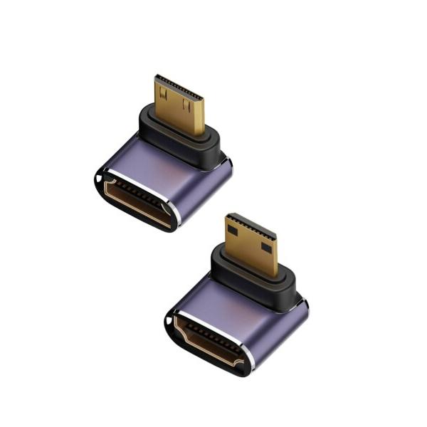 YFFSFDC HDMI L型変換アダプタ Mini HDMI(オス) to HDMI(メス) L型 HDMI延長アダプタ 8K HDMIミニ HDMI2.1変換アダプター 8K@60Hz, 4K@144Hz, 2K@240Hz HDR対応...