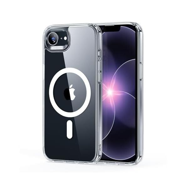 ESR iPhone 16e ケース iPhone16e用 phone16eケース 黄変防止 耐衝撃 米軍MIL規格認証 最大7倍の磁力ロック ワイヤレス充電 マグセーフ対応 指紋防止 滑り止め 軽薄型 PC背面TPUバンパー クリア アイ...