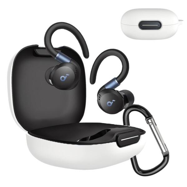 BUITFOU For Anker Soundcore Sport X20 ケース Sport X20 保護カバー Sport X20 ケース 柔らかい シリコン製 落下防止 キズ防止 耐衝撃 防塵 軽量 装着充電可能 カラビナ付き 紛失防...