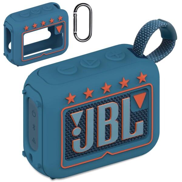 BCWXIONシリカゲル保護カバー for JBL GO4 Bluetoothスピーカ,ショルダロープ落下防止 耐衝撃 防塵 キズ防止 指紋防止 (青)商品コード：66079739496型番：H-JBLGO4CASEXXXカラー：ブルーBC...