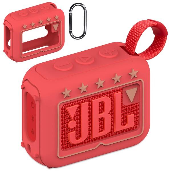 BCWXIONシリカゲル保護カバー for JBL GO4 Bluetoothスピーカ,ショルダロープ落下防止 耐衝撃 防塵 キズ防止 指紋防止 (赤)商品コード：66079739497型番：H-JBLGO4CASEXXXカラー：レッドBC...