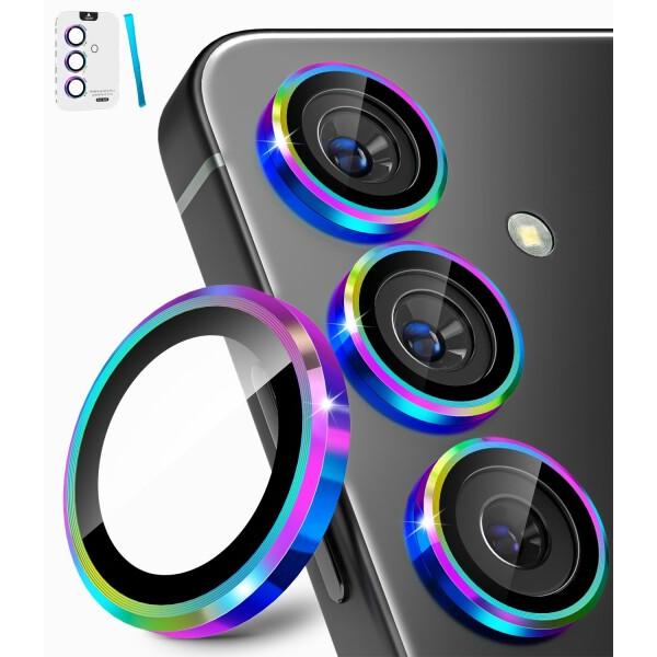 CloudValley Samsung Galaxy S25 用 カメラ レンズ保護フィルム ブリングレンズカバー HD 強化ガラス 9H硬度 傷防止 カメラフィルム 防塵 耐衝撃 簡単貼付 S25 6.2" (2025)対応 - カラー商...