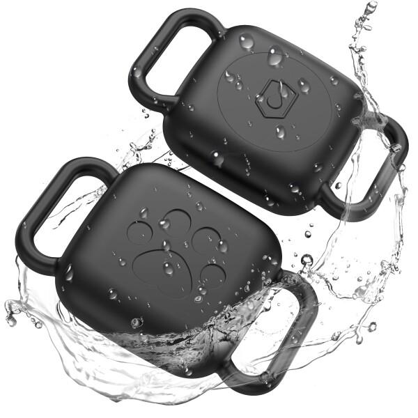 Tile Mate 2024用犬用首輪ホルダー 2パック 防水シリコンケース 猫 ペット ネックレス スポイト用 傷に強い防塵カバー タイルトラッカー用 ブラック/ブラック商品コード：66079740226カラー：ブラック/ブラック【完璧に...