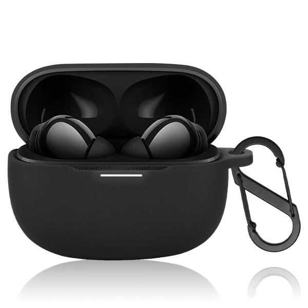 PRODELI イヤホンケース For Redmi Buds 6 Pro 専用 カバー キズ防止 耐衝撃 シリコン素材 カラビナ付き 紛失防止 軽量 装着充電可能 柔らかい redmi buds 6 pro 用 保護カバー (ブラック)商品...