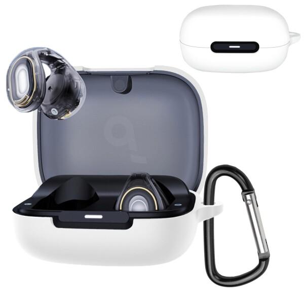 BUITFOU For Anker Soundcore C40i ケース C40i 保護カバー C40i ケース 柔らかい シリコン製 落下防止 キズ防止 耐衝撃 防塵 軽量 装着充電可能 カラビナ付き 紛失防止(ホワイト)商品コード：66...