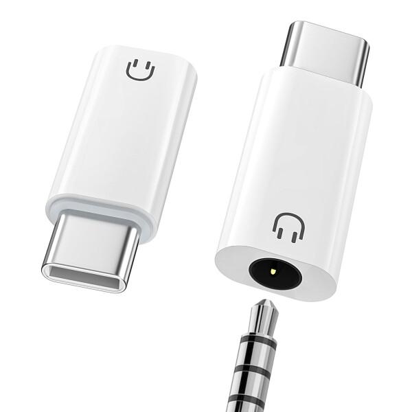 MoKo USB C to 3.5mm イヤホンジャック 変換アダプター 3.5mm 4極 3極 Type C イヤホン/ヘッドセット変換アダプタ DACチップ搭載 音楽/音量調節/通話 インラインコントロール対応 iPhoneAir/17...