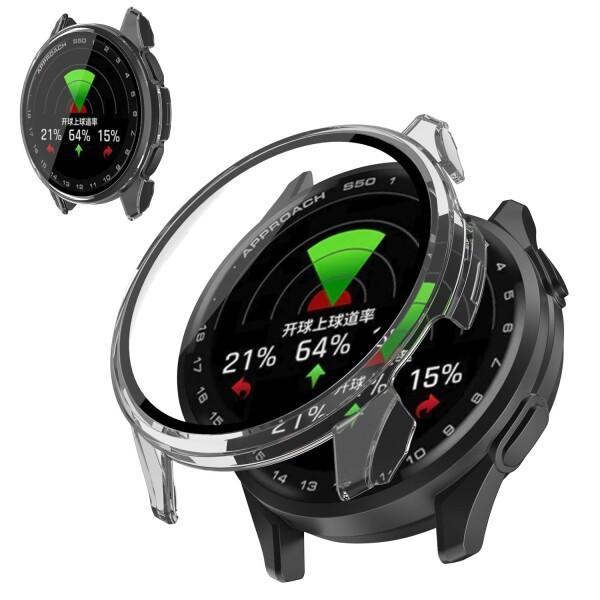 JIAYJP for ガーミン(GARMIN) Approach S50 用 ケース ガラスフイルム 一体型ケース PC+ガラス素材 指紋防止 耐衝撃 装着簡単 高透過率 全面保護 超薄型 ガーミン(GARMIN) Approach S50...