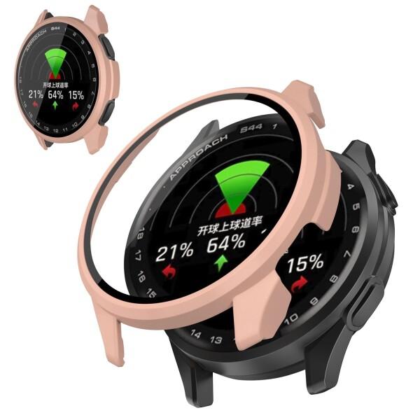 JIAYJP for ガーミン(GARMIN) Approach S44 用 ケース ガラスフイルム 一体型ケース PC+ガラス素材 指紋防止 耐衝撃 装着簡単 高透過率 全面保護 超薄型 ガーミン(GARMIN) Approach S44...